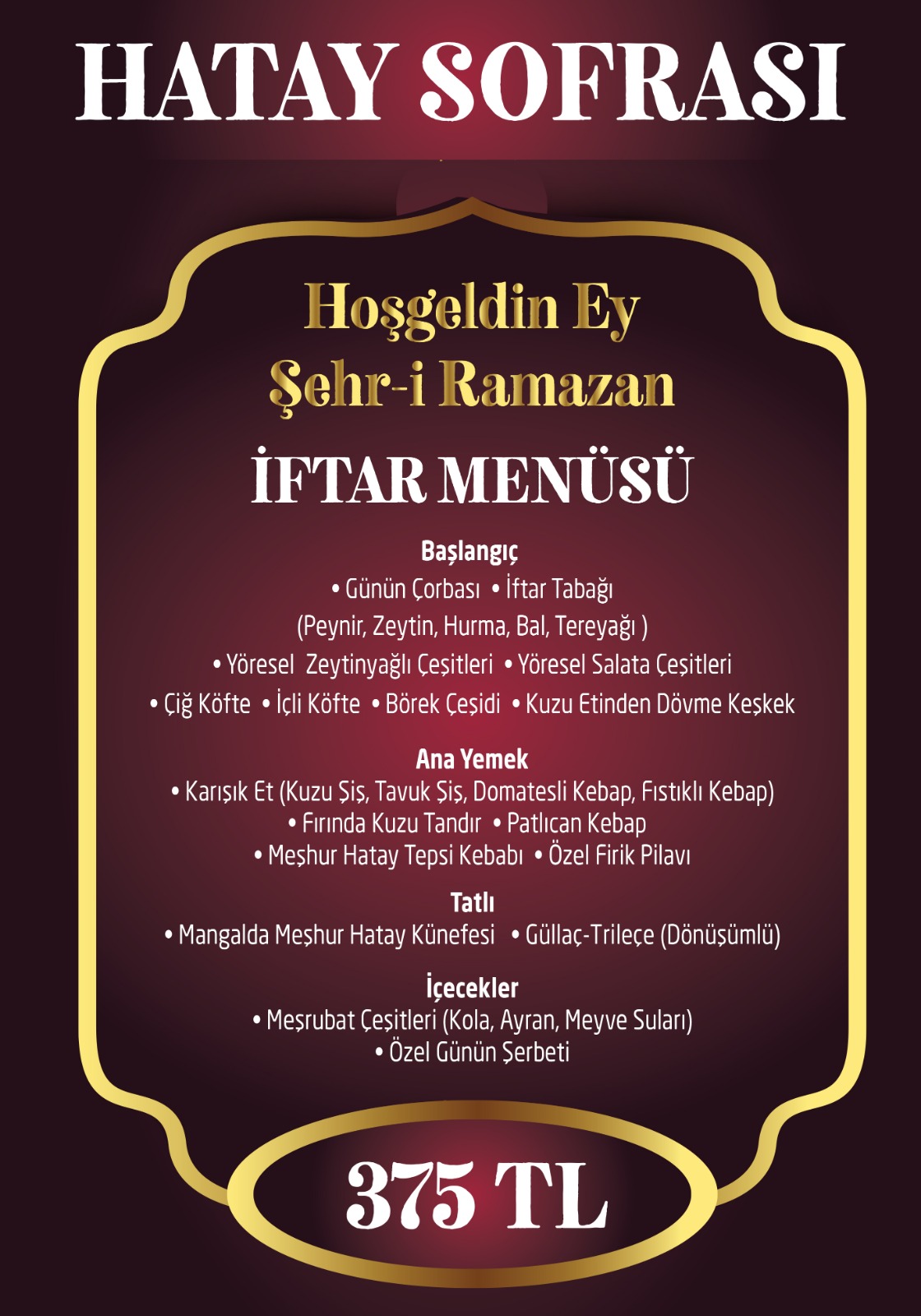 MENÜLER - İftar Menüsü
